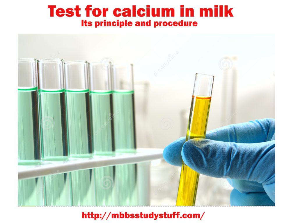 Test for calcium in milk - Its principle and procedure - Medical Study Zone