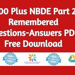1200 Plus NBDE Part 2 Remembered Questions-Answers PDF 2021 Free ...