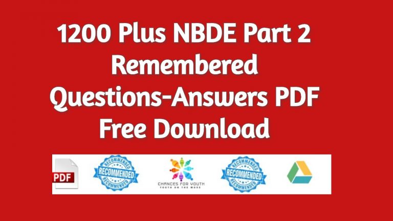 1200 Plus NBDE Part 2 Remembered Questions-Answers PDF 2021 Free ...