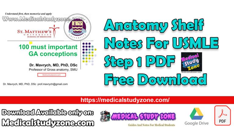 Anatomy Shelf Notes For USMLE Step 1 PDF Free Download - Medical Study Zone