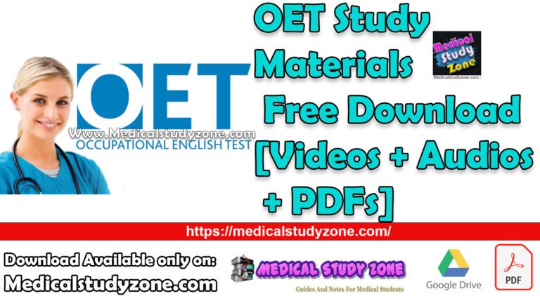 OET Study Materials 2023 Free Download [Videos + Audios + PDFs] - Medical Study Zone
