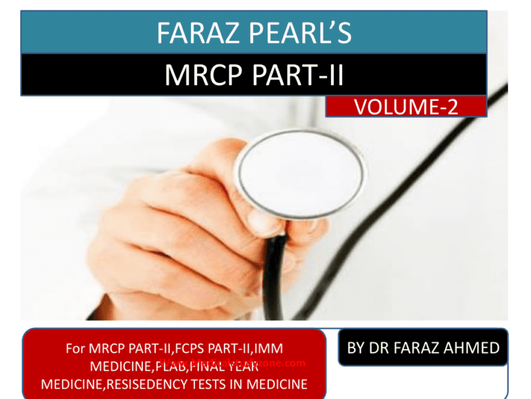 Faraz's Pearls For MRCP Volume 2 PDF Free Download - Medical Study Zone