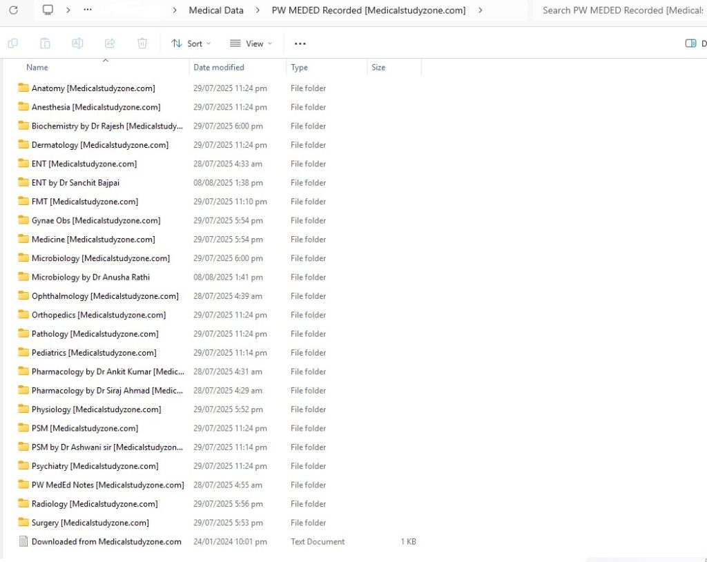 PW MedEd Recorded Videos + Notes All Subjects Free Download (Size 412 ...